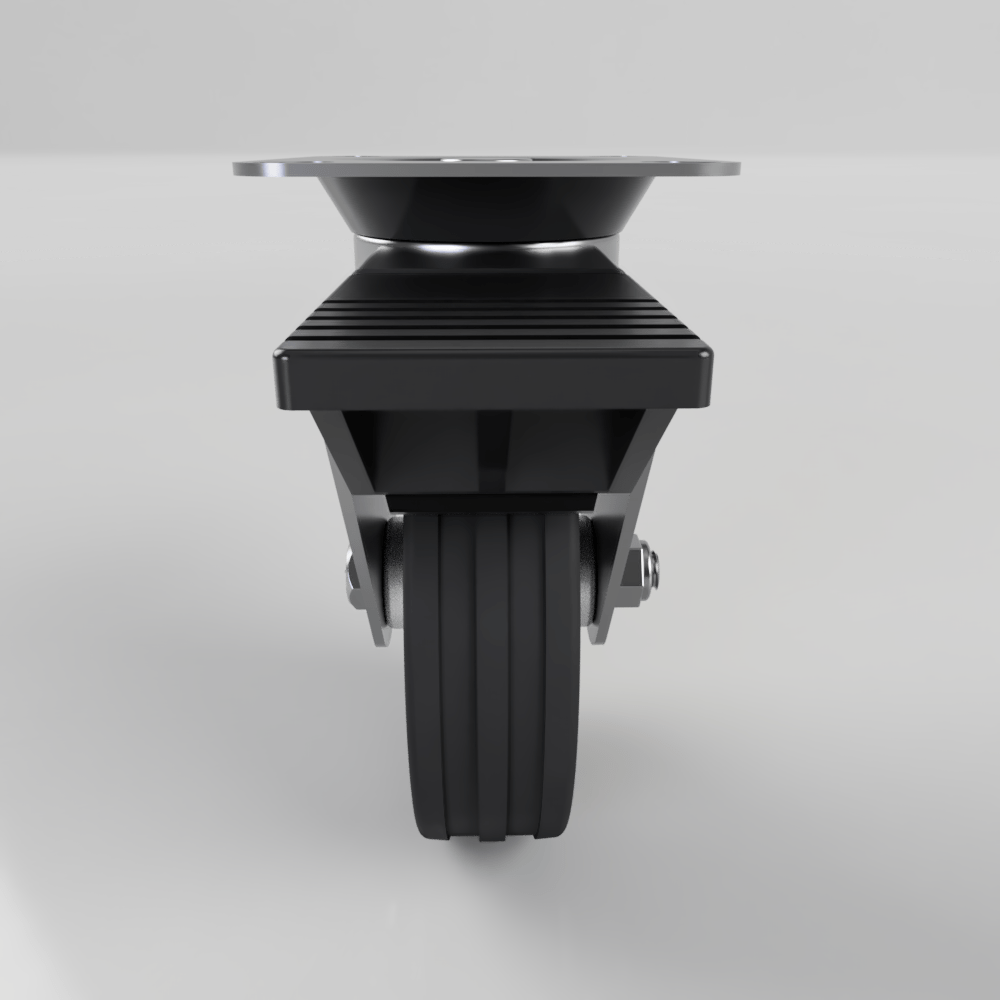 Black Rubber Steel Plate Brake 100mm 70kg Load | BIL Group