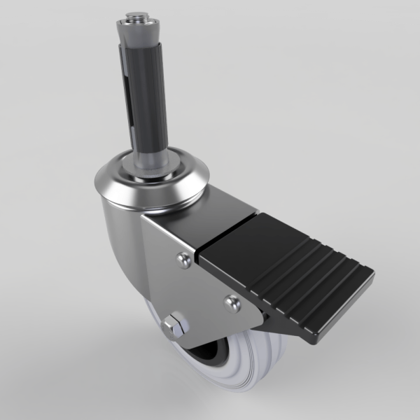 Grey Rubber Swivel Braked Expander 100mm 70kg | BIL Group