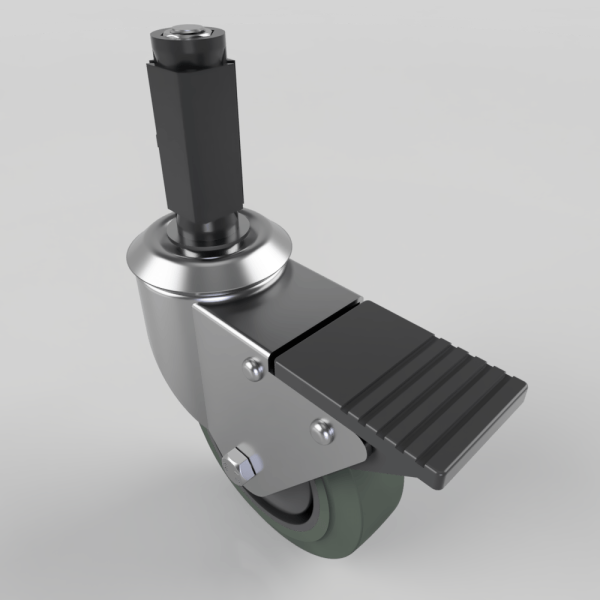 Soft Grey Rubber Swivel Braked Expander 100mm 100kg | BIL Group