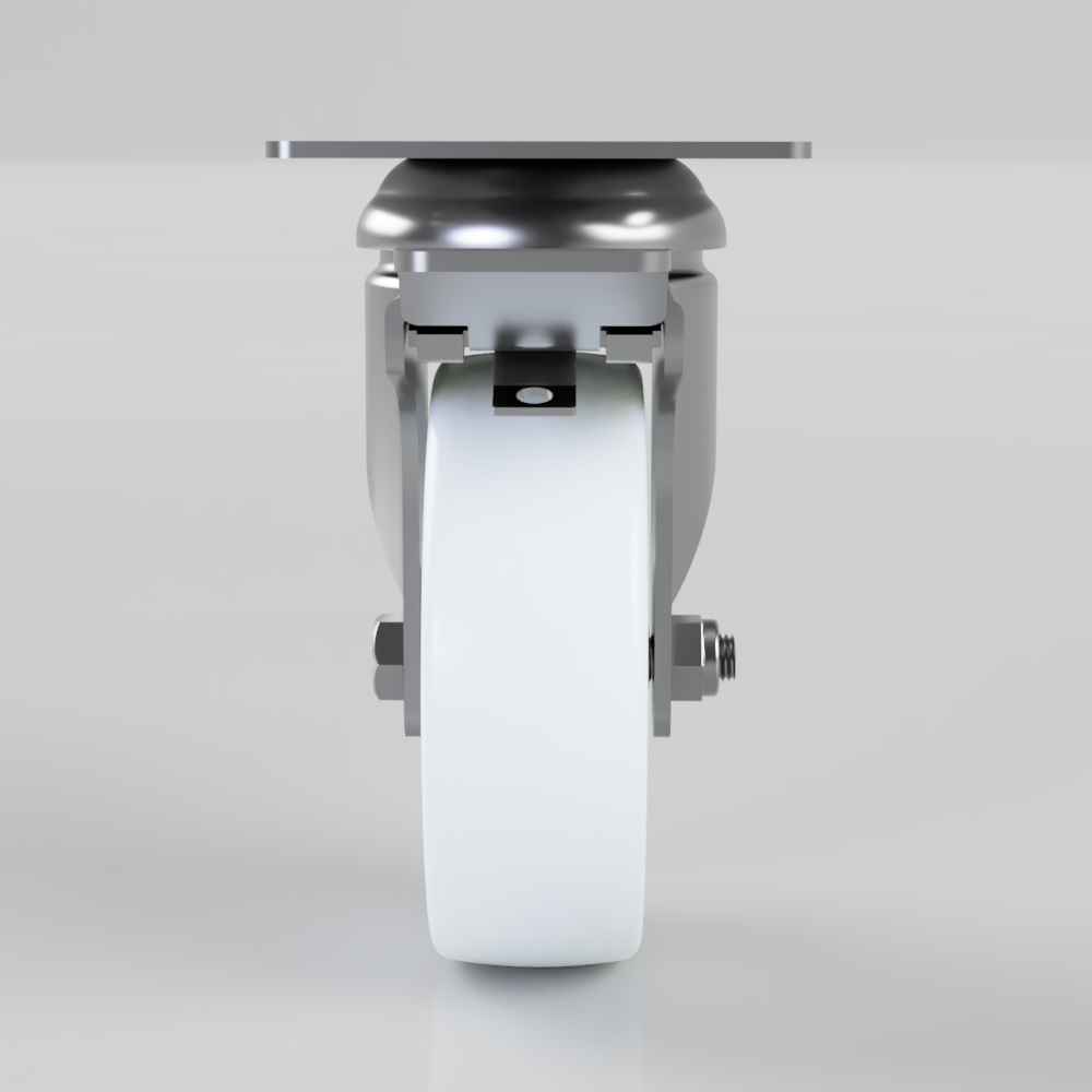 Nylon Plate Swivel Castor Brake 75mm 70kg Load | BIL Group