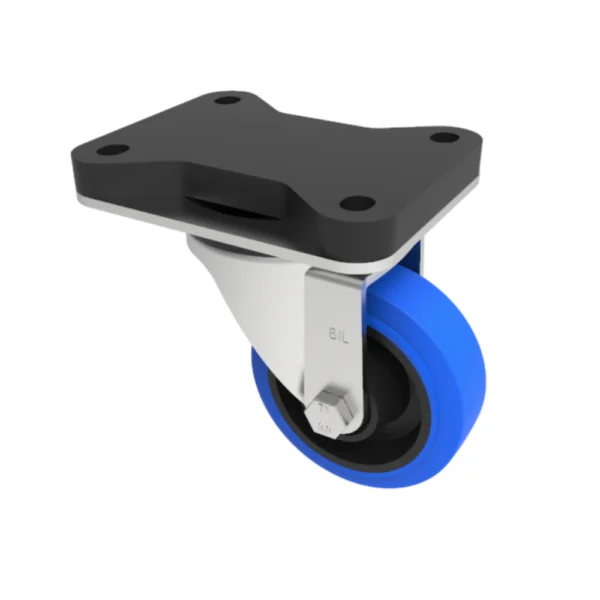 Soft Blue Rubber Swivel Plate Castor 100mm 200kg | BIL Group