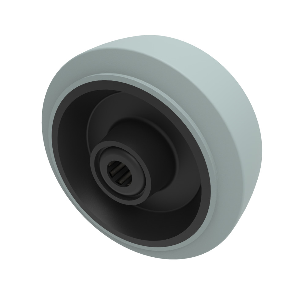 Grey Elastic Rubber 65shore A 100mm Roller Bearing Wheel 200kg Load ...