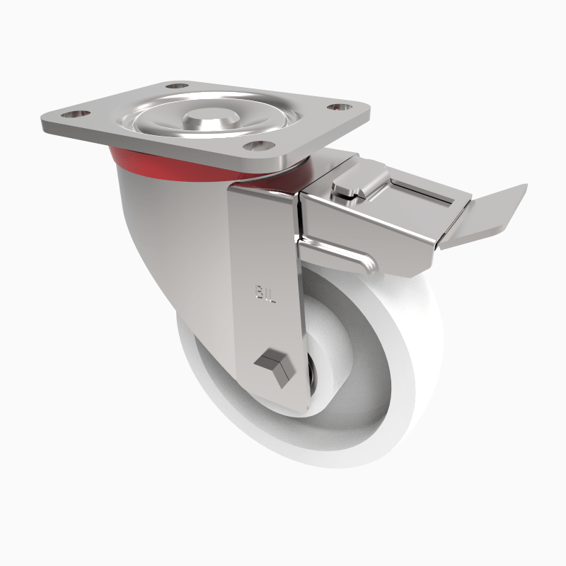 Nylon Plate Swivel Castor Brake 150mm 800kg Load | BIL Group