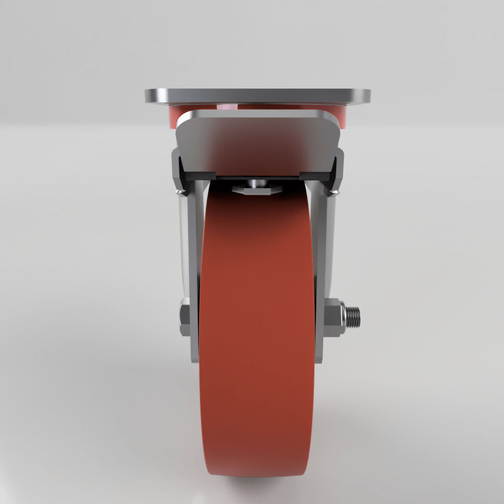 Polyurethane Nylon Plate Swivel Castor Brake 160mm 600kg Load | BIL Group