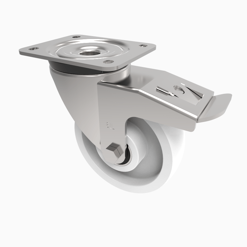 Nylon Plate Swivel Castor Brake 150mm 700kg Load | BIL Group