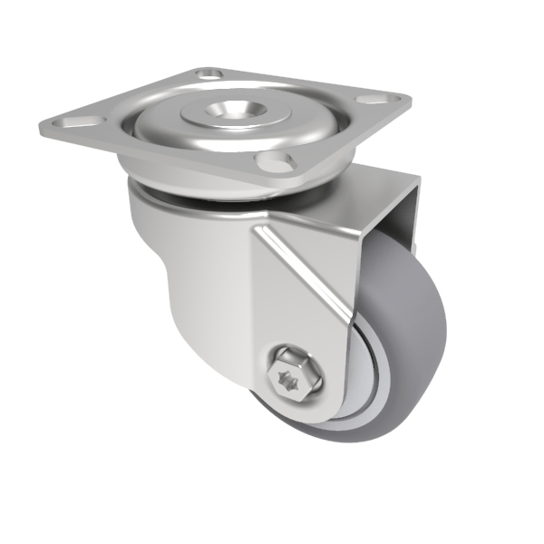 Rubber Swivel Castor Plate 50mm 50kg | BIL Group