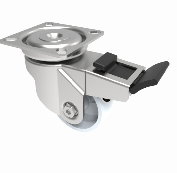 Nylon Plate Swivel Castor Brake 50mm 50kg Load | BIL Group