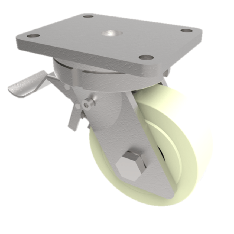 Nylon Plate Swivel Castor Brake 150mm 900kg Load | BIL Group