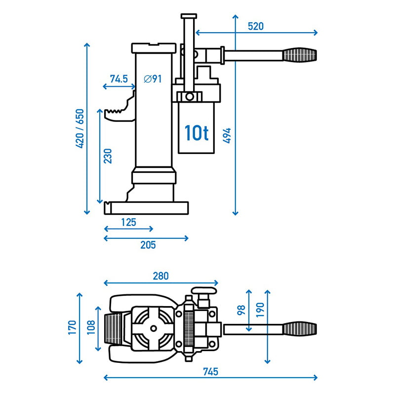Rotational Hydraulic Toe Jack 10tonne - Lifting Jack - BIL Group