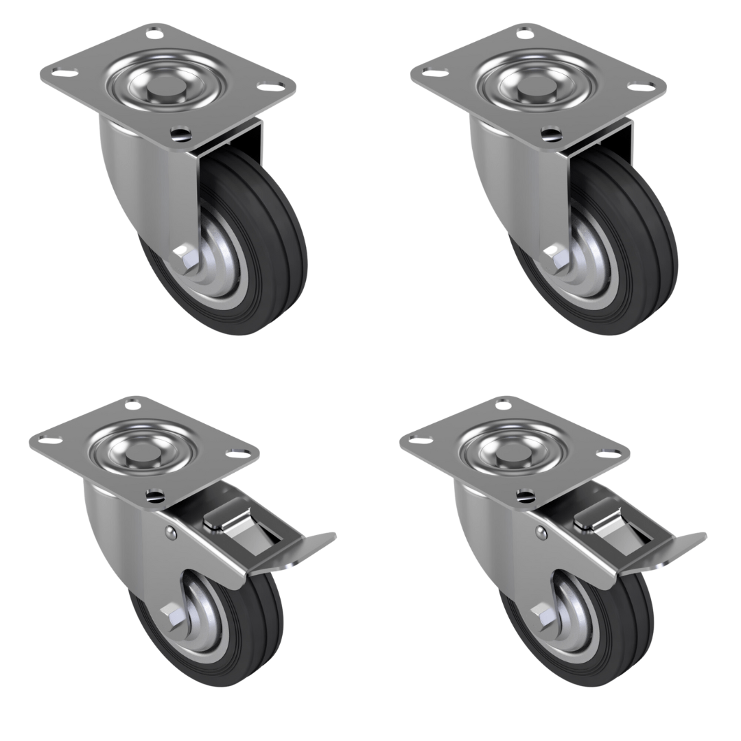 4 Pack Rubber Steel Plate 100mm – various configurations | BIL Group