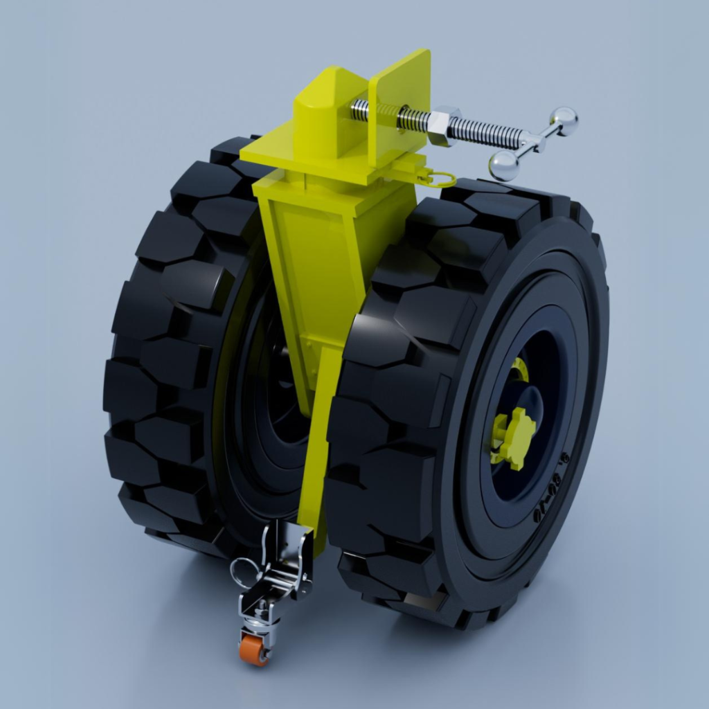 Set of 4 x 541mm ISO Braked Shipping Container Castors 9000kg Set Load ...