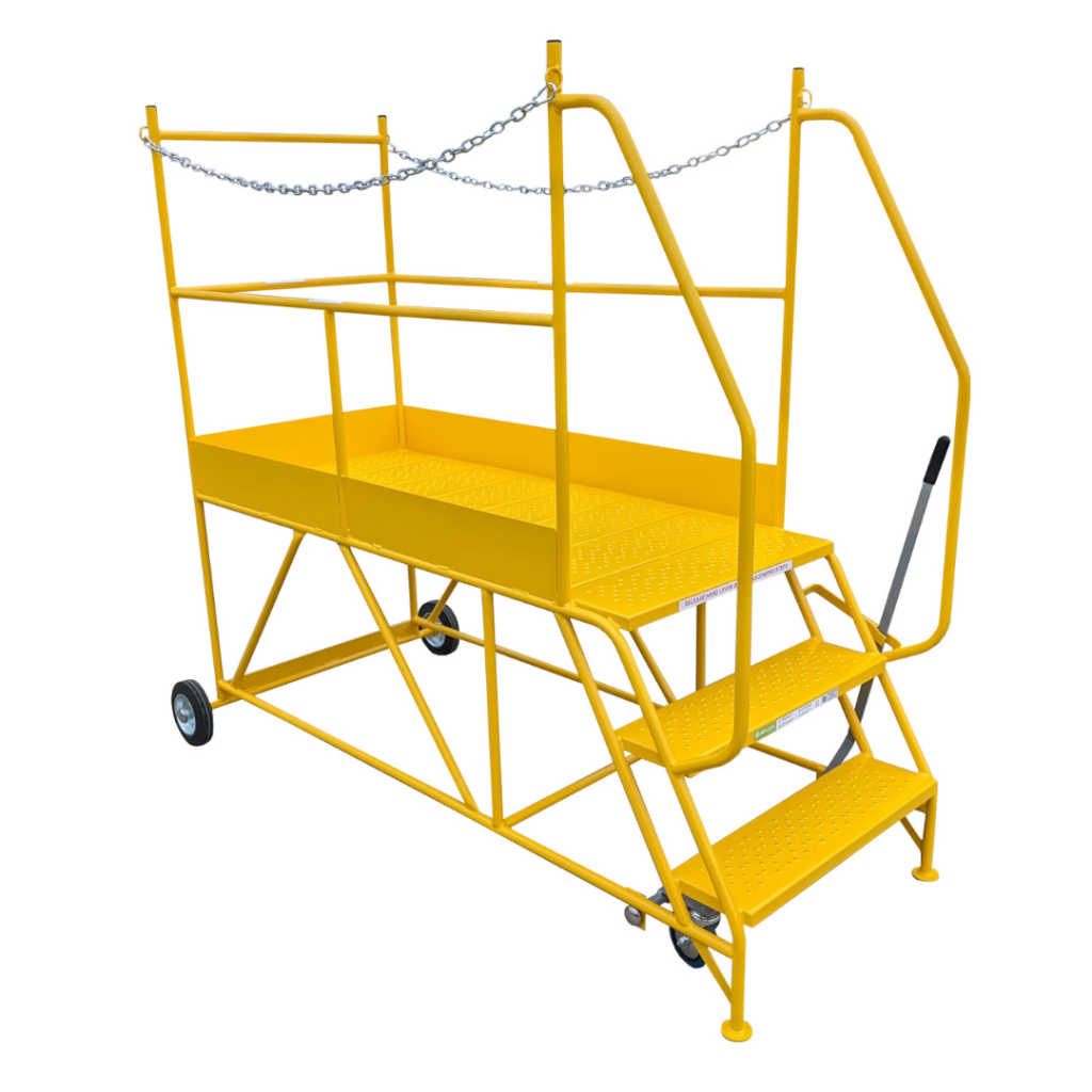 Mobile Access Safety Steps With Platform & Handrail: 2 to 8 Treads ...