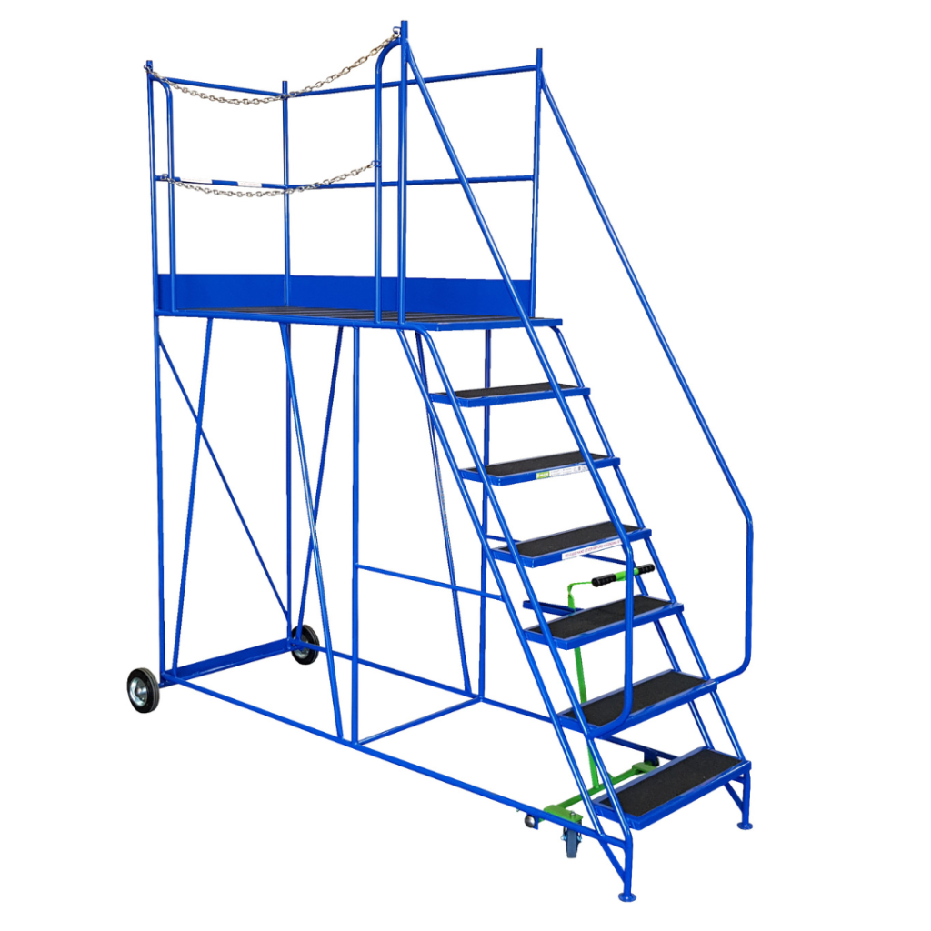 Mobile Access Safety Steps With Platform & Handrail: 2 to 8 Treads ...